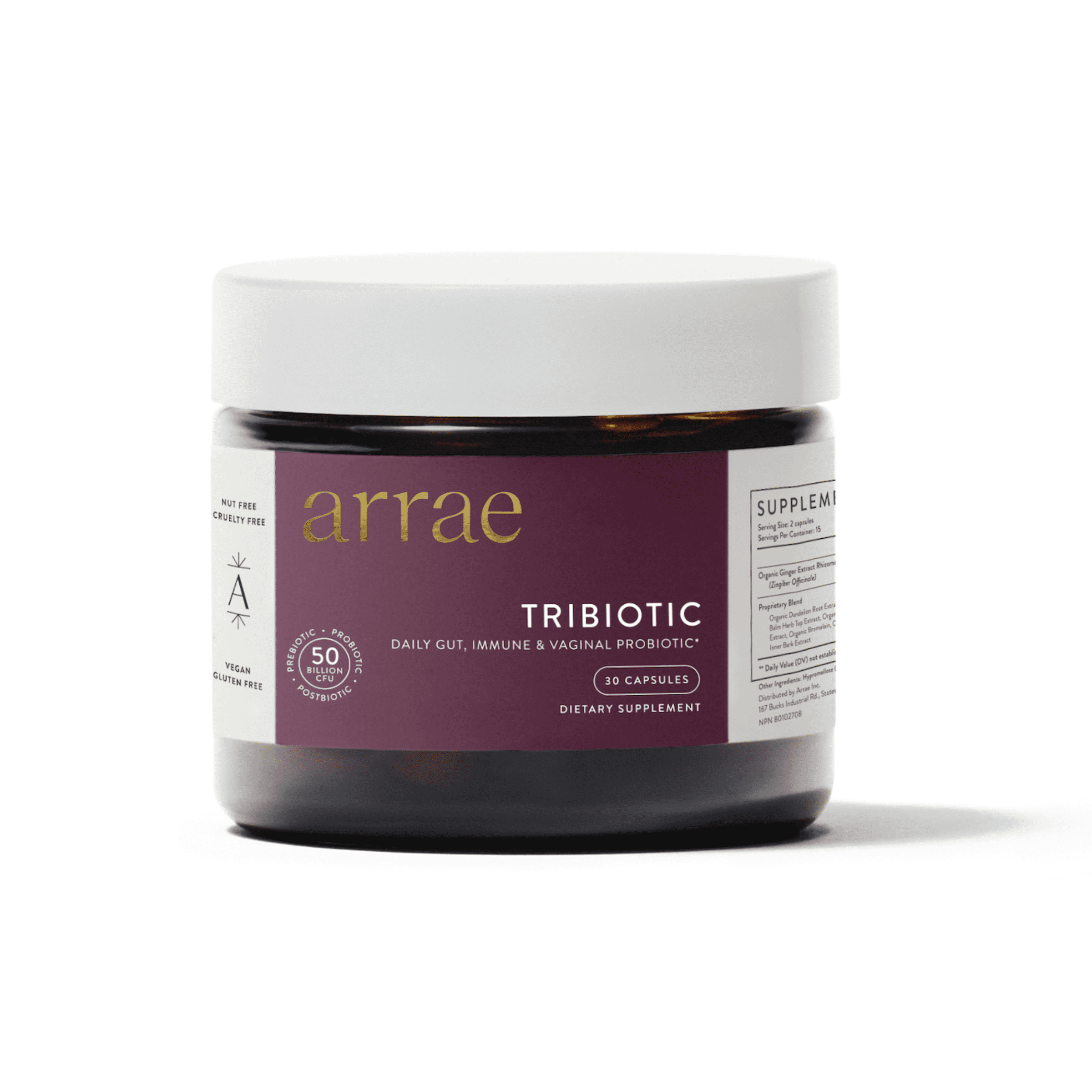 Arrae Tribiotic – Women’s Prebiotic, Probiotic & Postbiotic for Vaginal ...