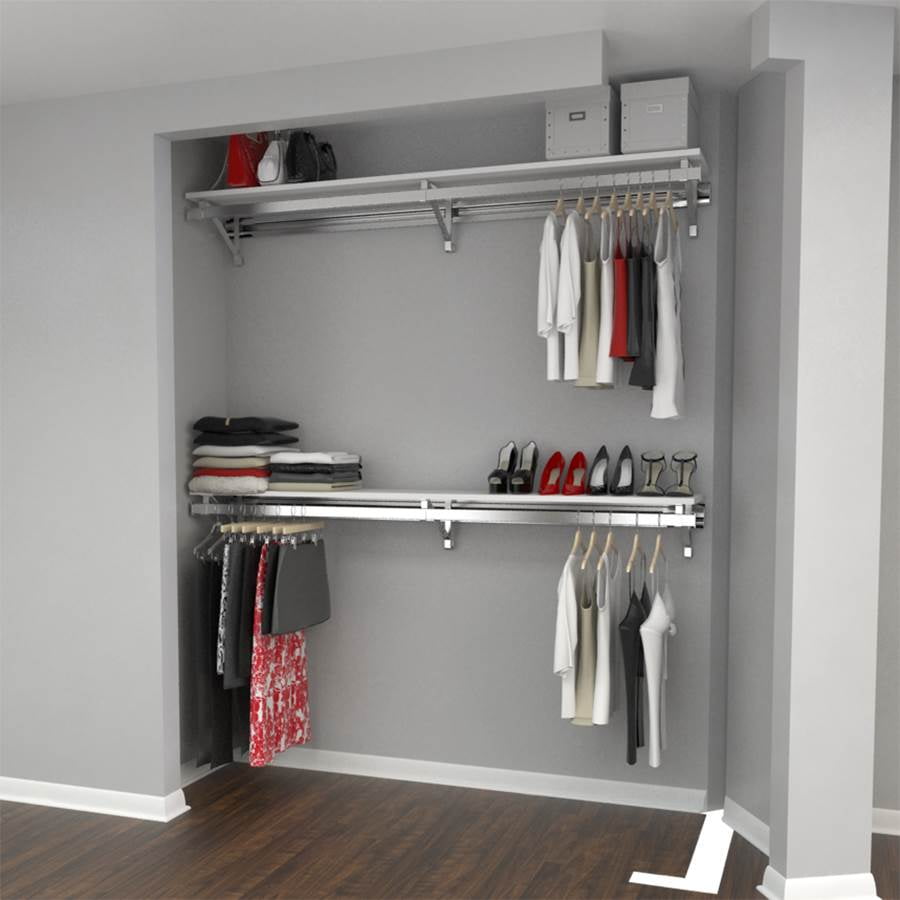 Arrange A Space Double Shelf Double Hang Closet System 36" White ...