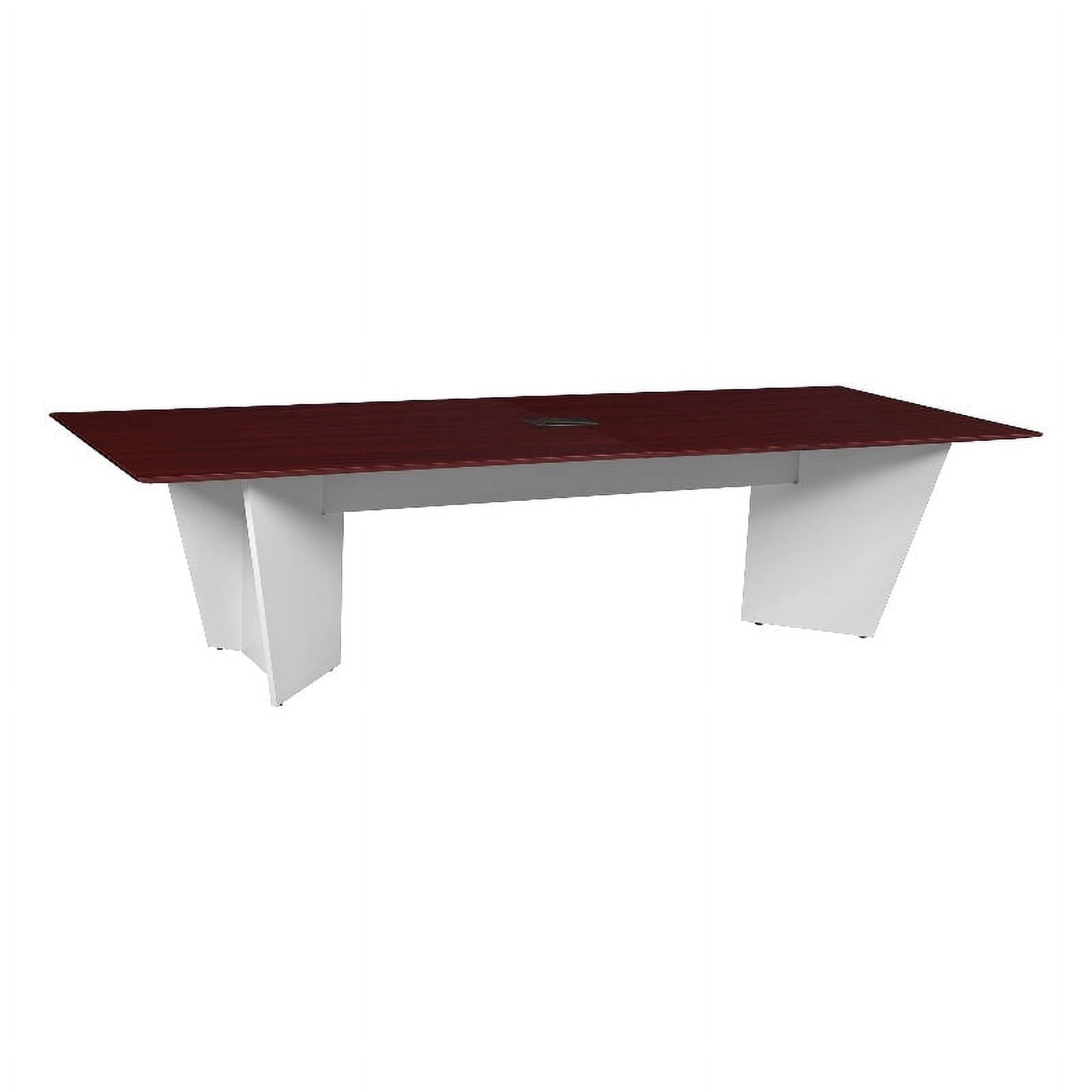 Array 120" Conference Table with Power Data Grommet- Mahogany/ White ...