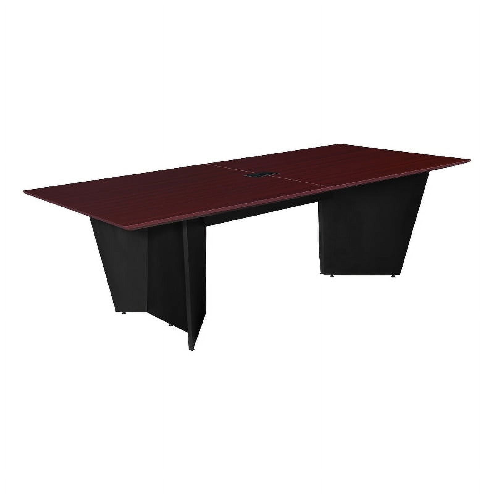 Array 96" Conference Table with Power Data Grommet- Mahogany/ Black ...