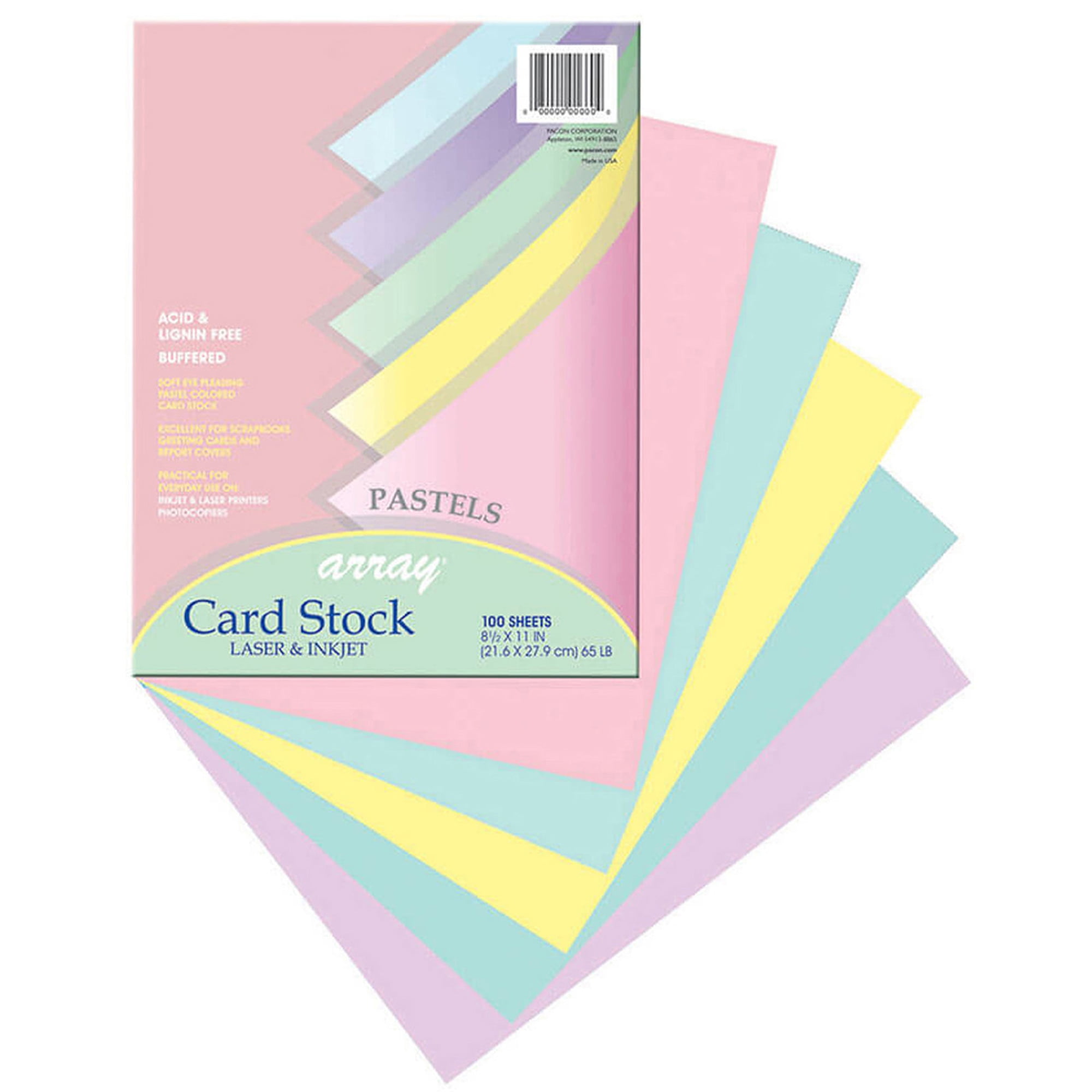 Array® Card Stock, Pastel Colors, 100 Sheets Per Pack, 2 Packs ...