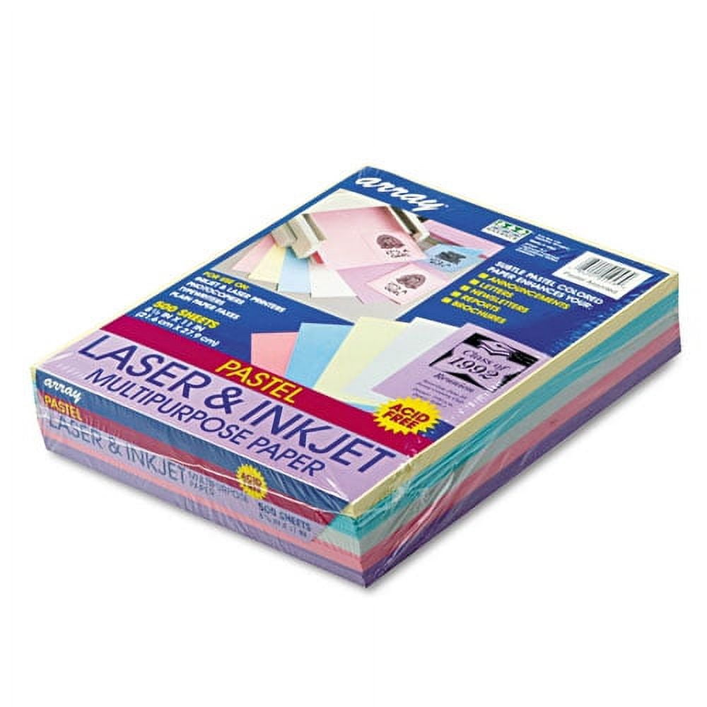Array Colored Bond Paper, 20lb, 8.5 X 11, Assorted Pastel Colors, 500 ...