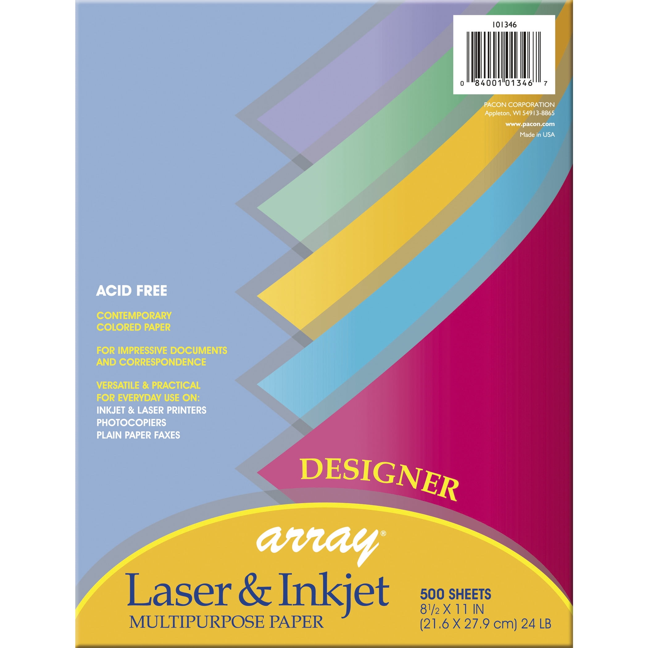 Array Colored Bond Paper, 24lb, 8.5 x 11, Assorted Designer Colors for ...