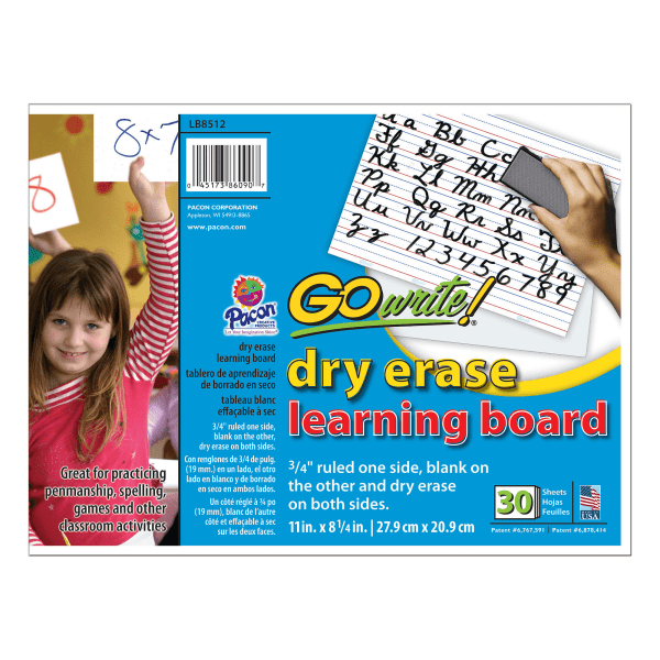 Array Dry Erase Learning Sheets, Non-Adhesive, White, 3/4" x 3/8" x 1/4 ...