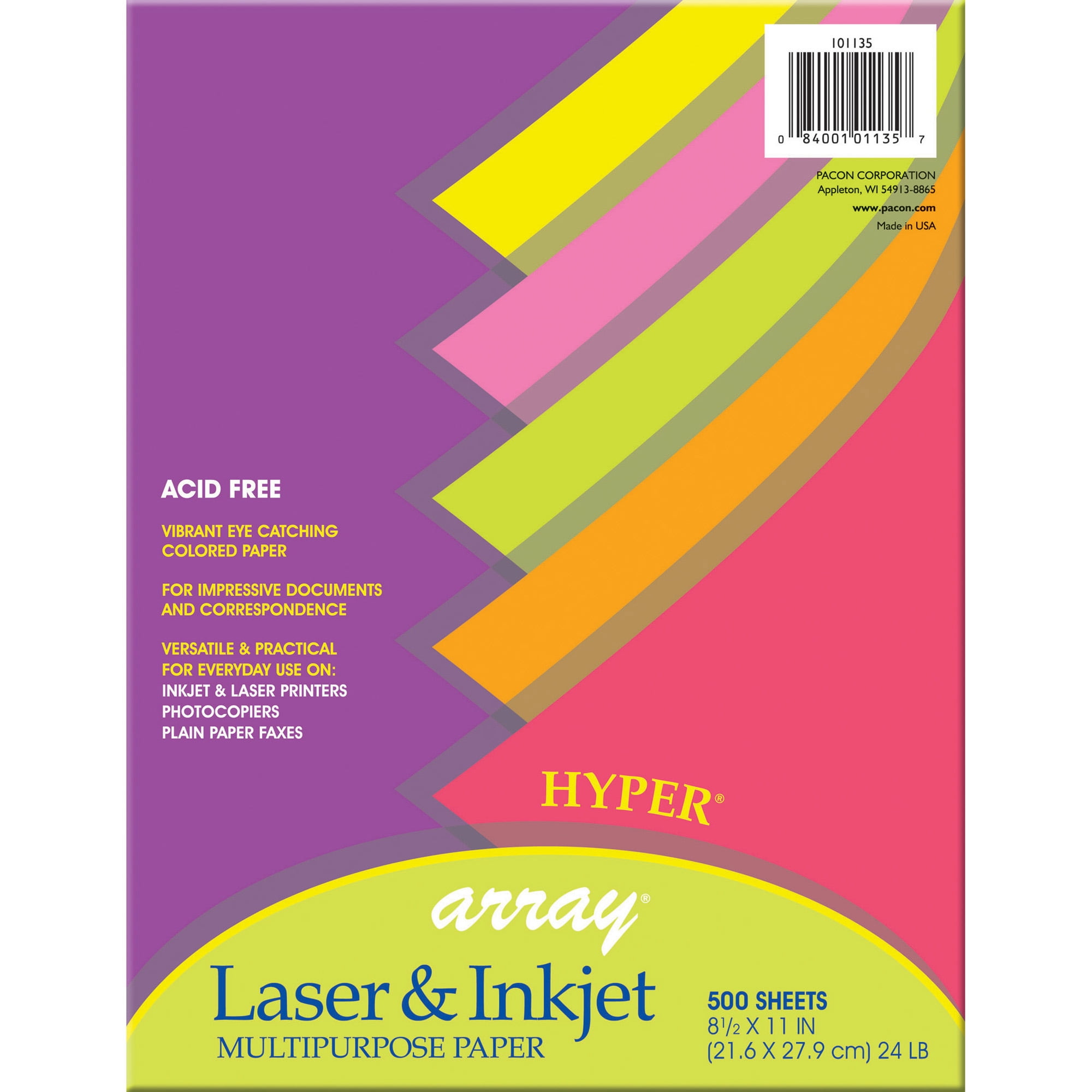 Array® Multi-Purpose Paper, 20 lb., Hyper Colors, 500 Sheets - Walmart.com