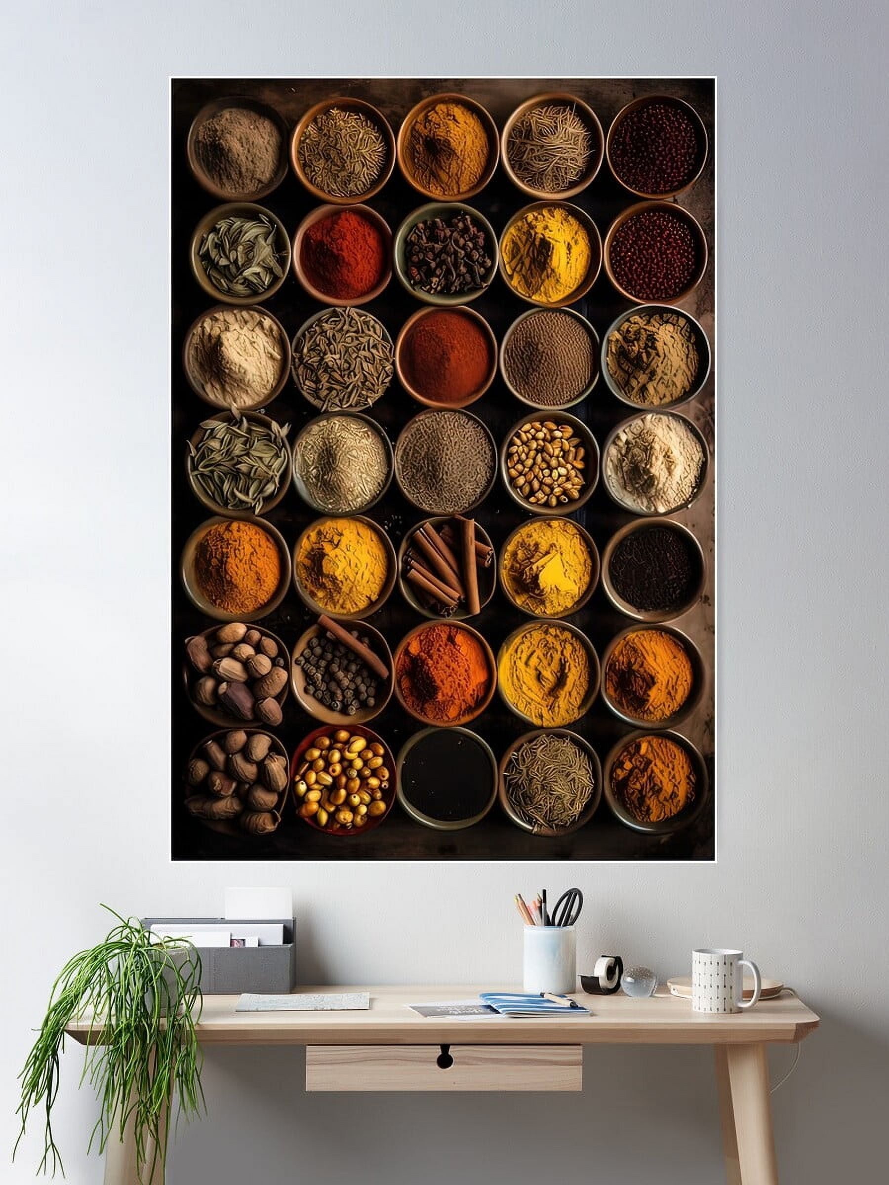 Array Of Spices Kitchen Art Poster Wall Art Modern Wall Decor For ...