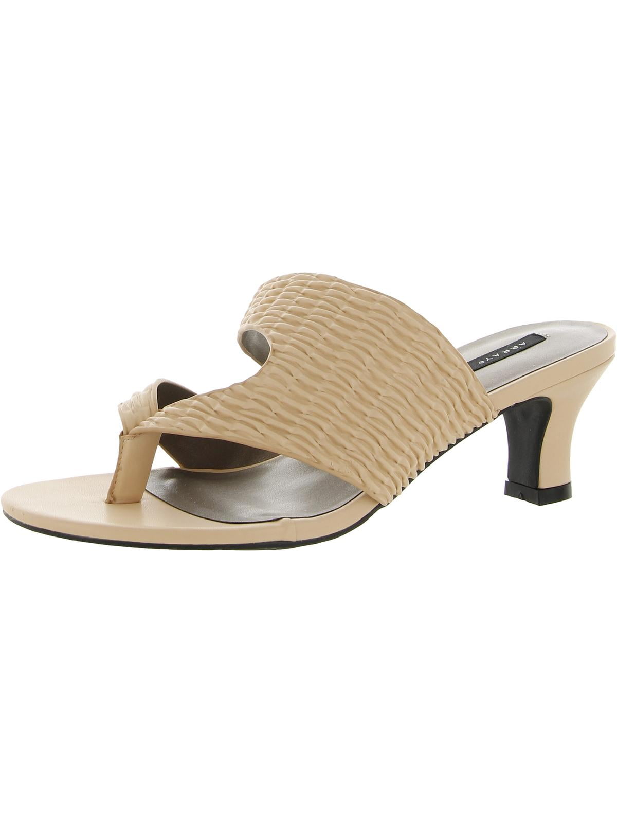 Array Womens Arden 2 Faux Leather Slip On Wedge Sandals - Walmart.com