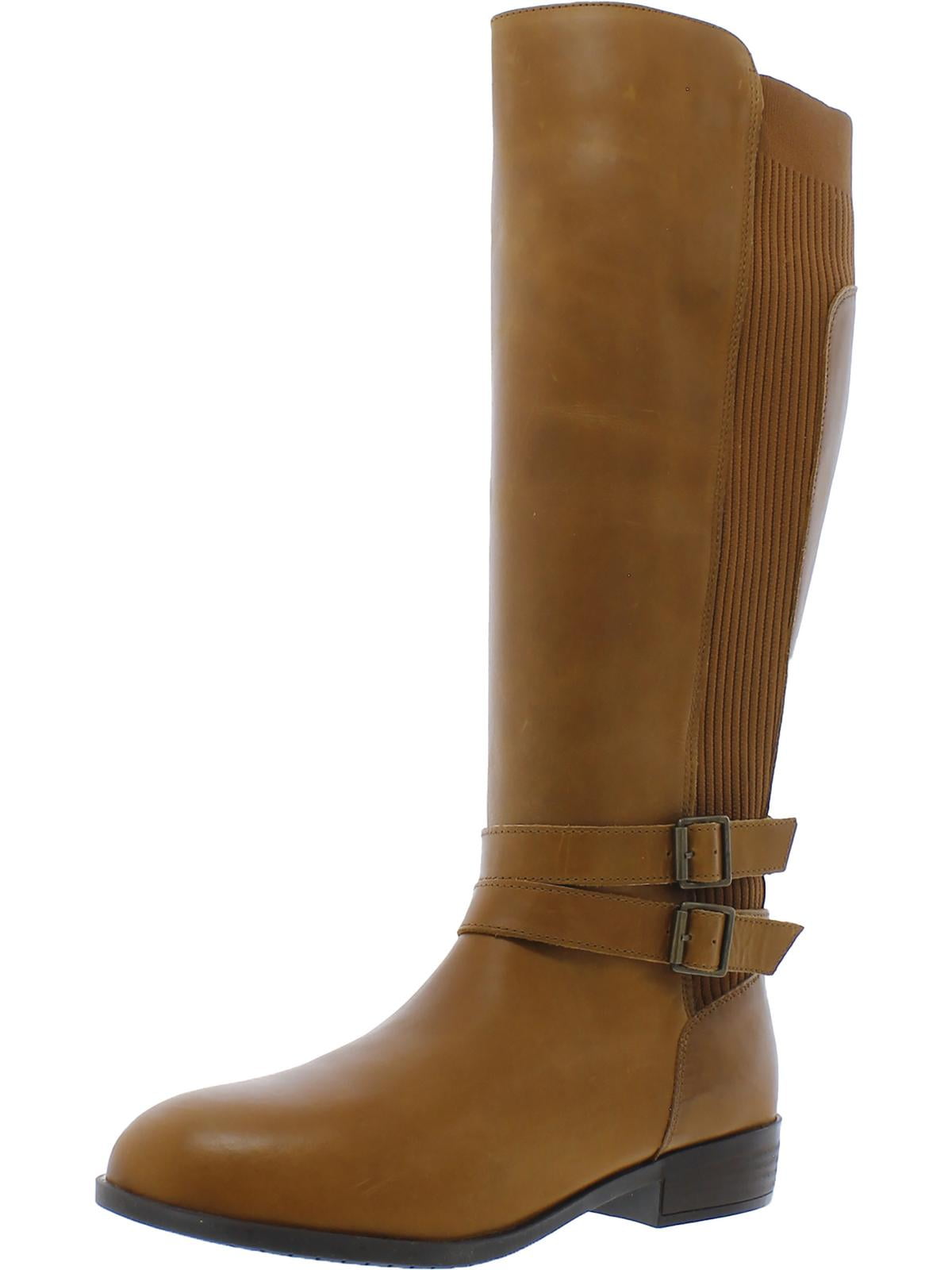 Array Womens Bonnie Leather Stacked Heel Knee-High Boots - Walmart.com