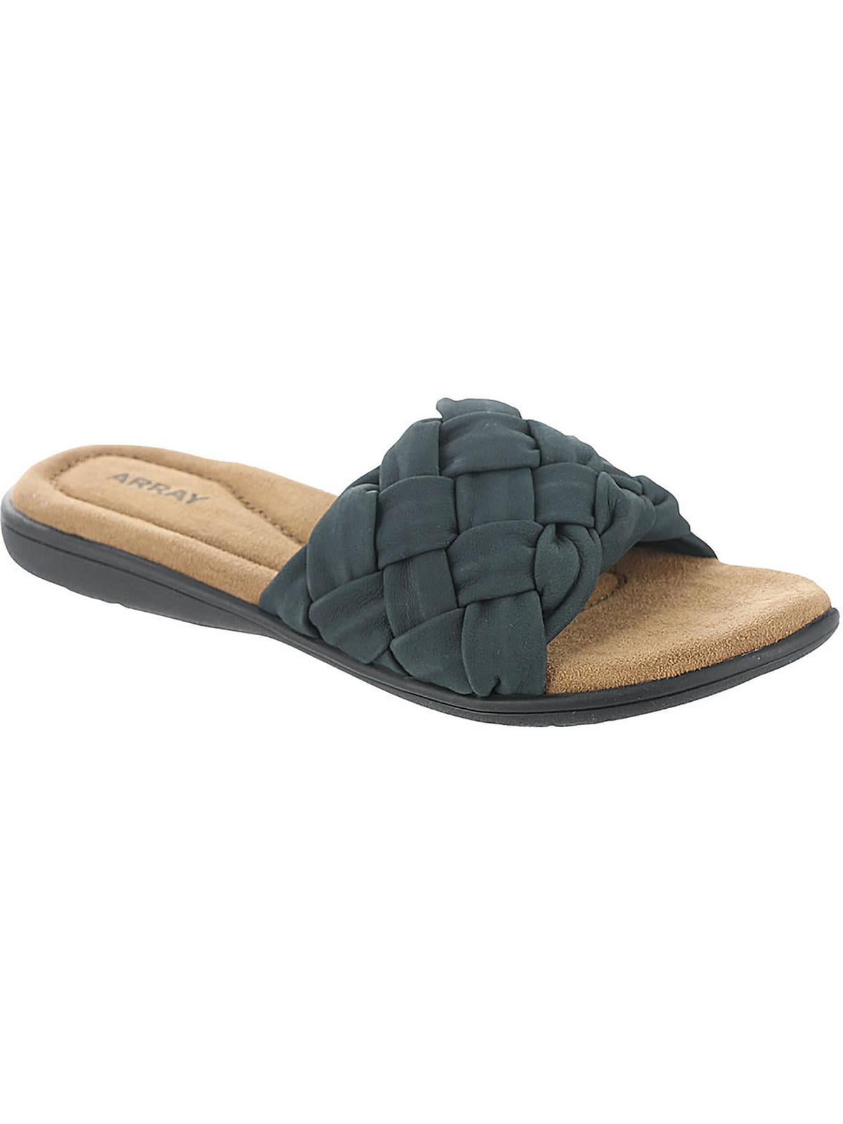 Array Womens Callisto Leather Woven Slide Sandals - Walmart.com