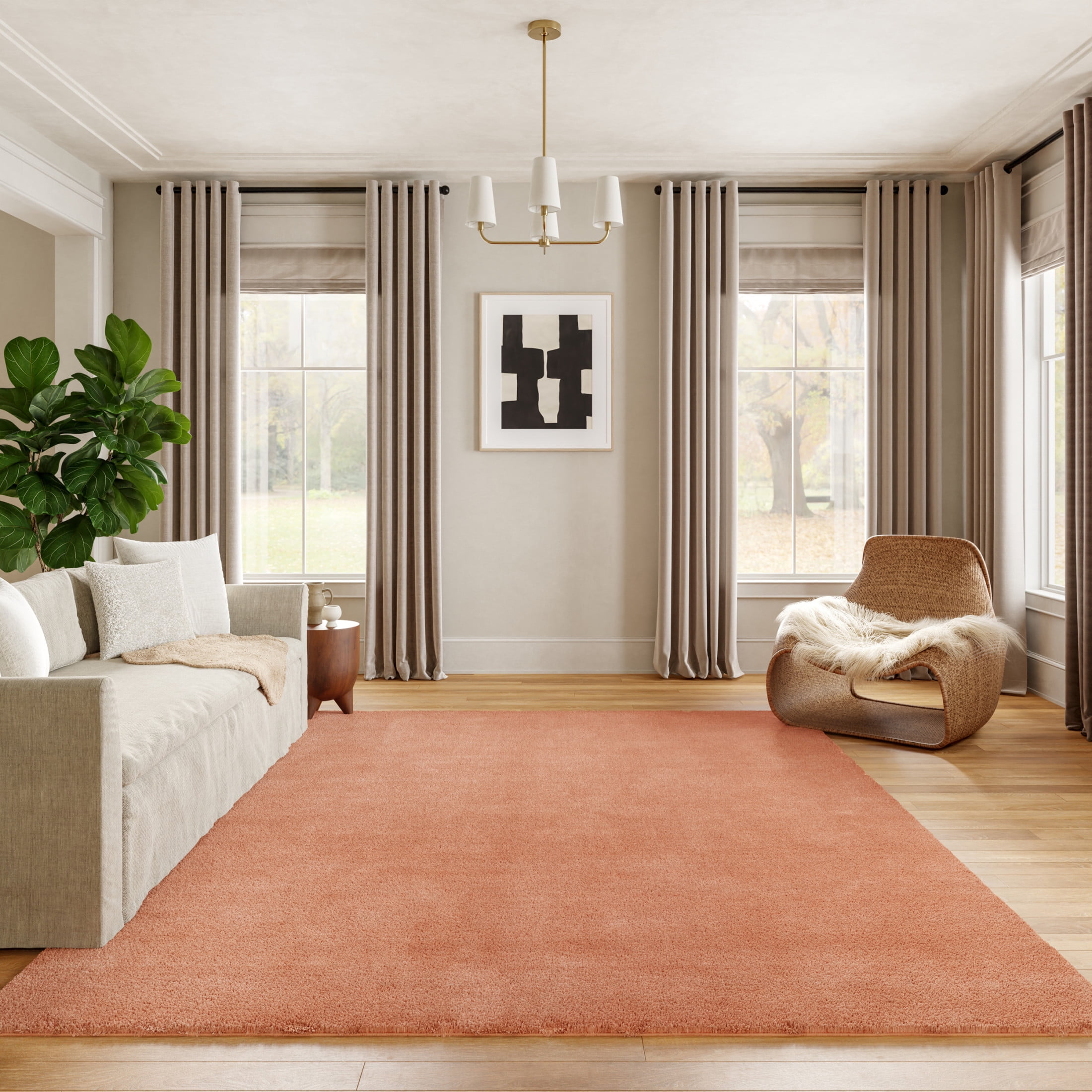 Arrel Speckled Wool-Blend Area Rug, 4' x 6', Arrel Orange - Walmart.com