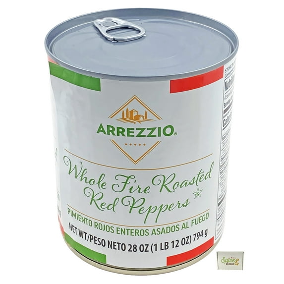 Arrezzio Fire Roasted Whole Red Peppers | Gluten-Free | Kosher | 28 oz ...