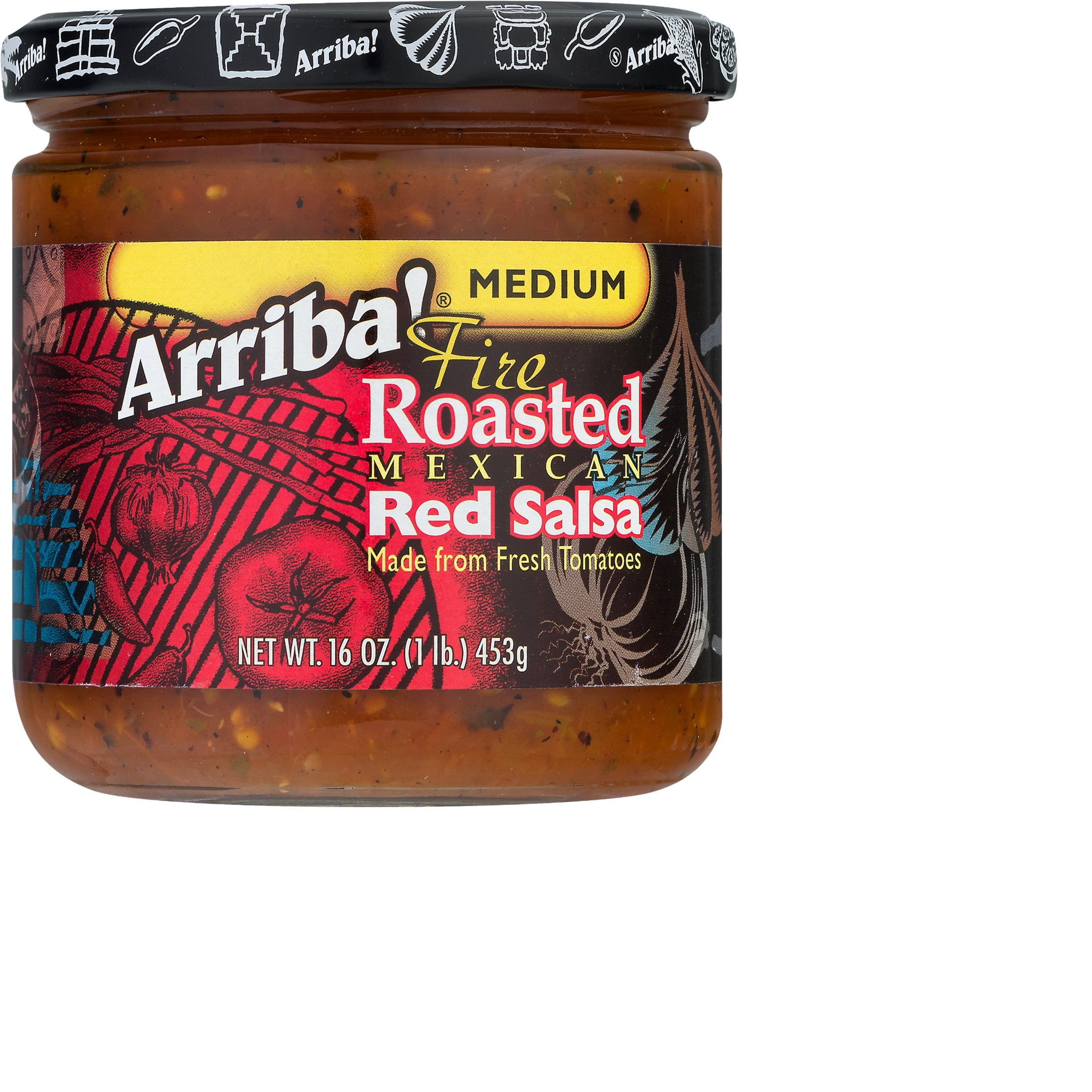 Arriba! Authentic Mexican Medium Fire Roasted Red Salsa, 16 Oz ...