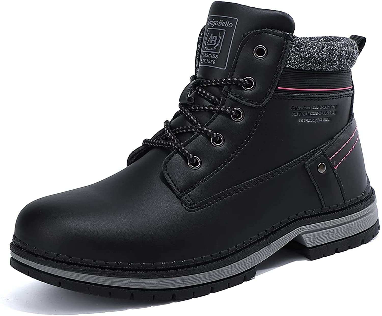 ARRIGO BELLO Women's Outdoor Hiking Boots, Black, PU Leather, Anti-Slip ...