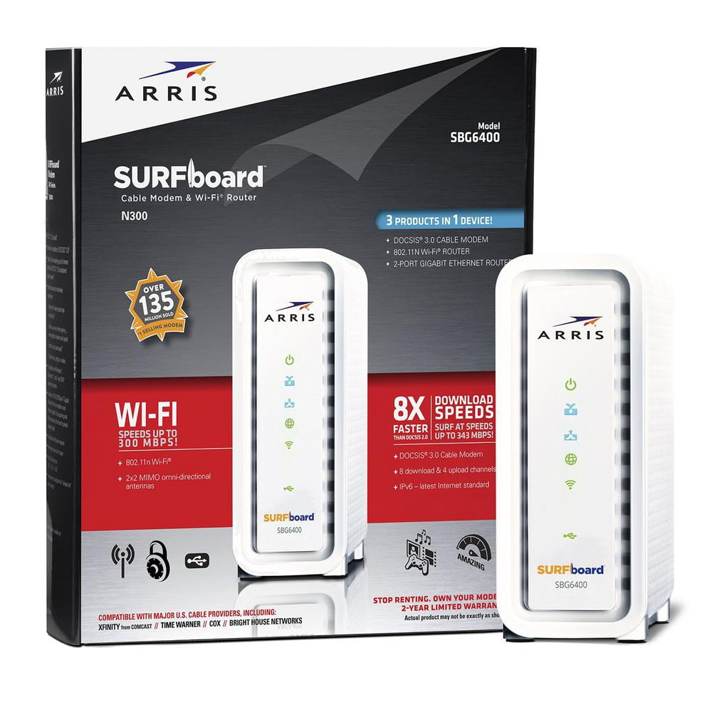 ARRIS SURFboard SBG6400 IEEE 802.11n Cable Modem/Wireless Router - 2.40 ...