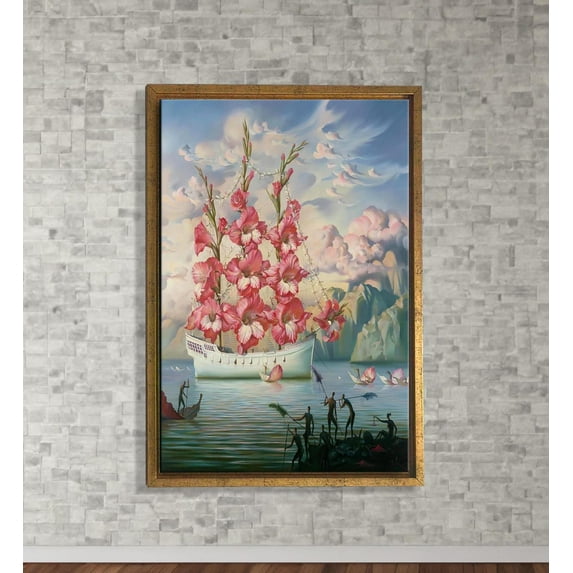 Arrival Of The Flower Ship By Vladimir Kush, Surreal Wall Art, Dreamy ...