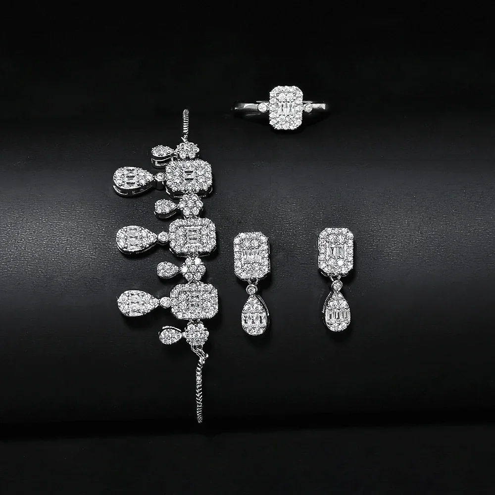 Arrival Unique Design Silver Color Jewelry Set for Women Engagement ...