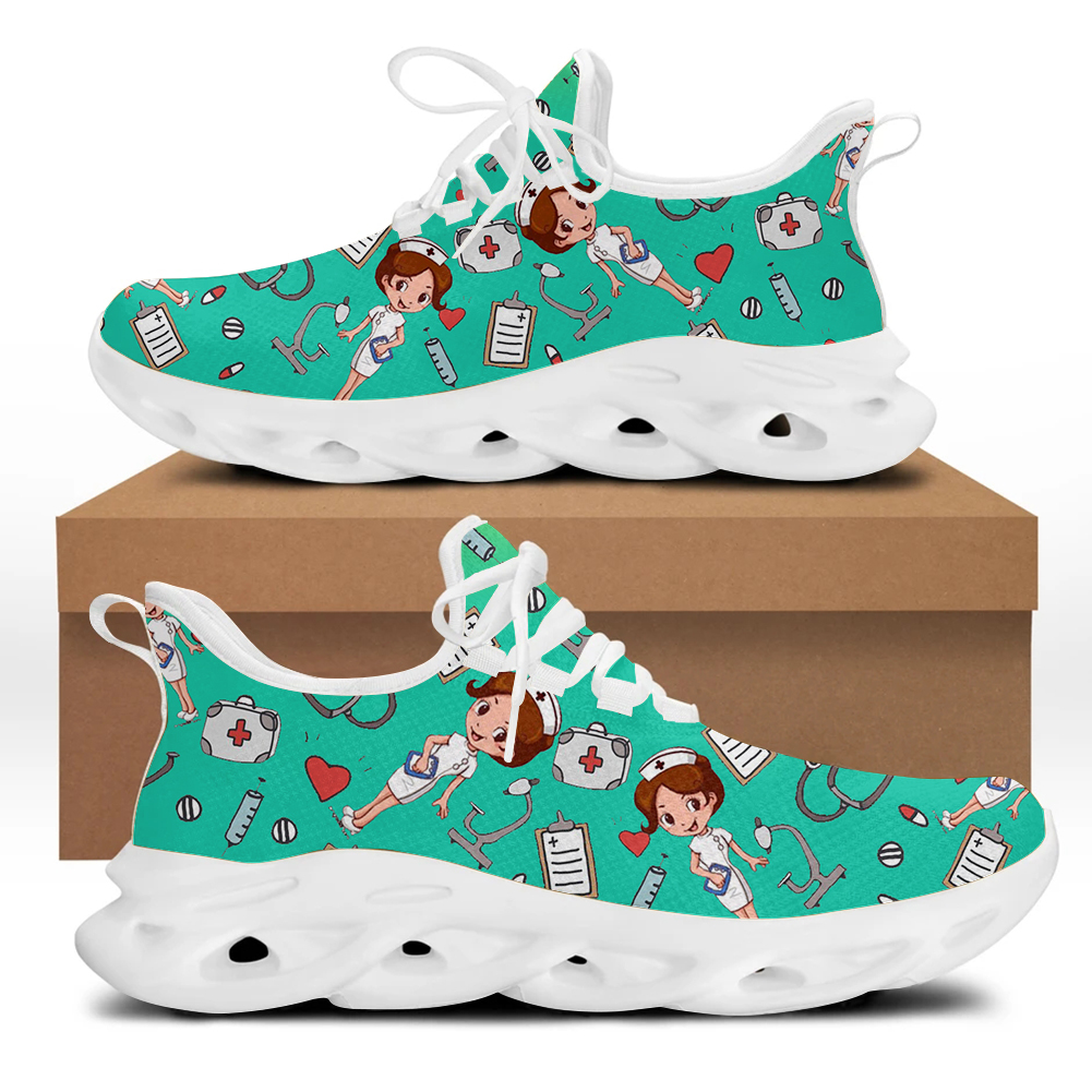 Arrivals Women's Lace up Mesh Swing Shoes Gradient Color Nurse Girls ...