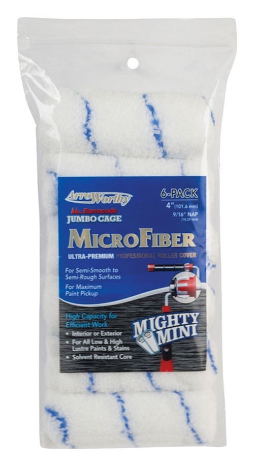 Arroworthy Barracuda Microfiber 9/16 in. x 4 in. W Paint Roller Cover 2 ...