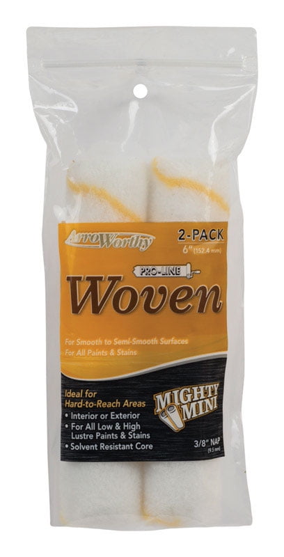 ArroWorthy ProLine Woven 6.5 in. W X 3/8 in. Mini Paint Roller Cover 2 ...