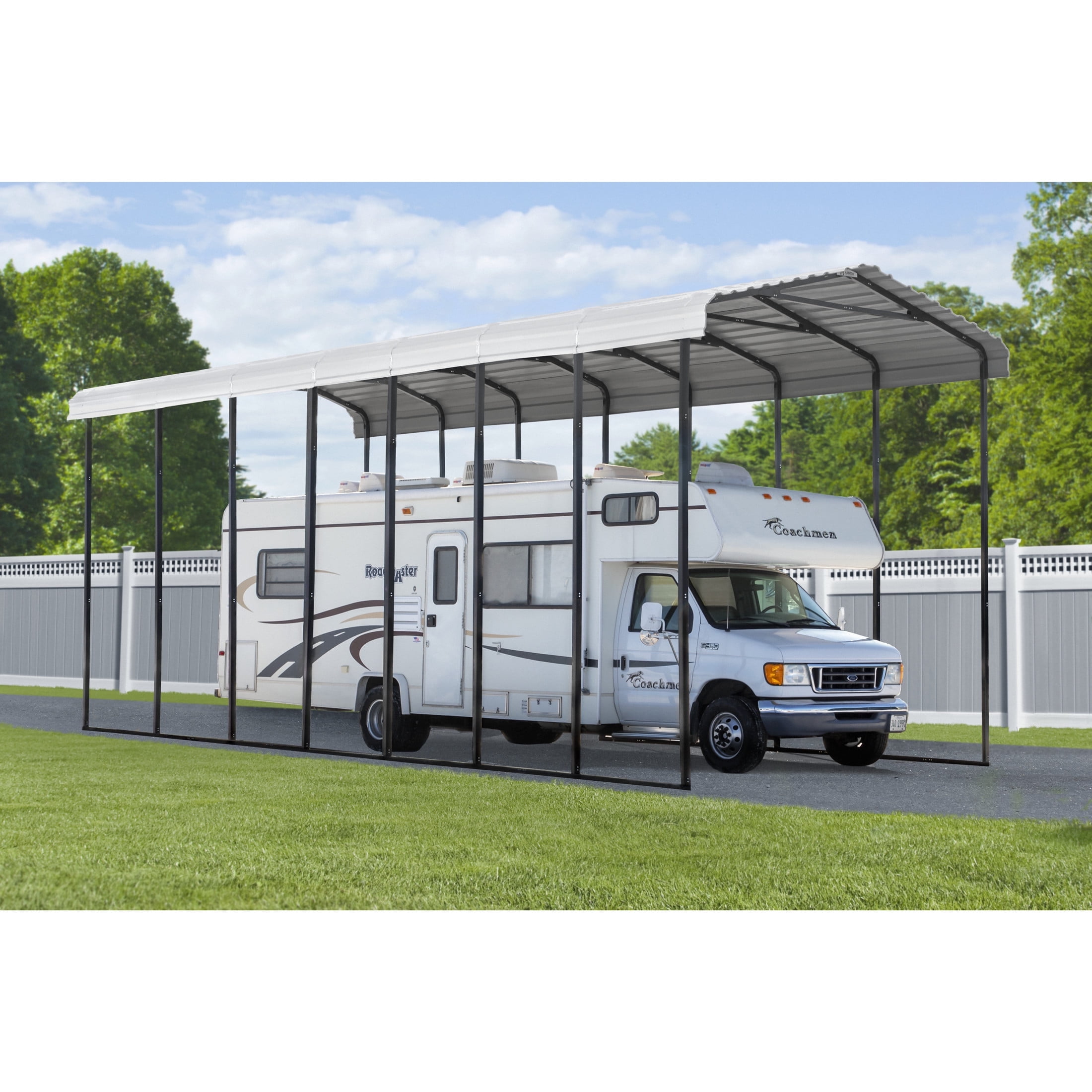 Arrow Carports Galvanized Steel Carport, RV Metal Carport Kit, 14' x 33 ...