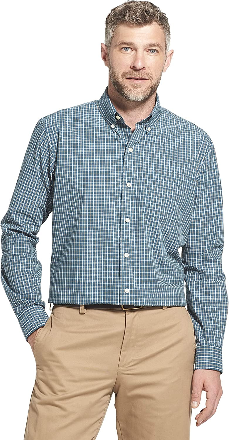 Arrow 1851 Men's Big and Tall Hamilton Poplins Long Sleeve Button Down ...