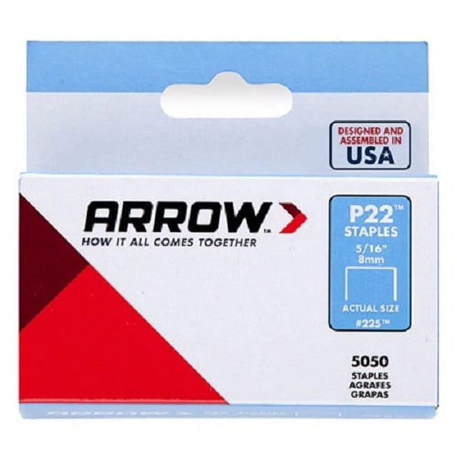 Arrow 225 (5050) Pack Of 5/16" 8mm Staples For P22 Plier Stapler Gun ...