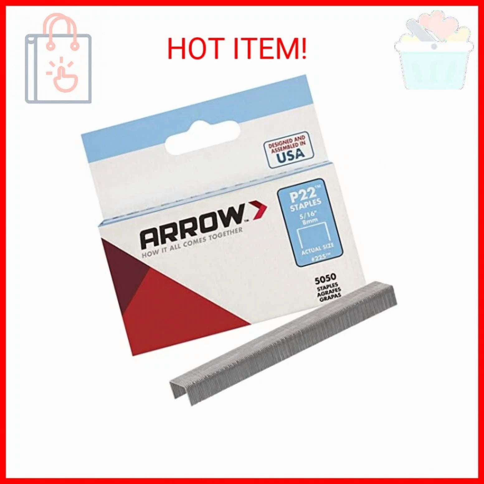 Arrow 225 Heavy Duty P22 Staples For Use With Plier-Type Paper And Bag ...