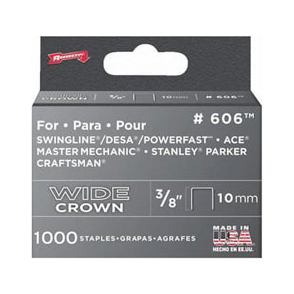 Arrow 60630 Wide Crown Heavy Duty Staples, 3/8", 1000 Count, - Walmart.com