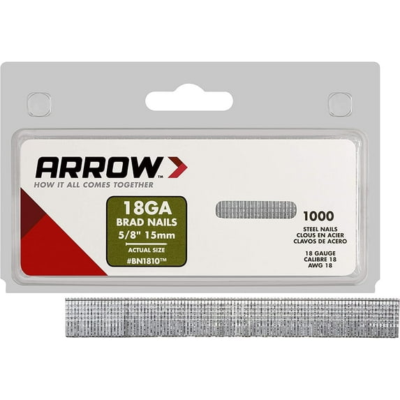 Arrow BN1810CS 18-Gauge Steel Brad Nails for Molding, Cabinets, Framing ...