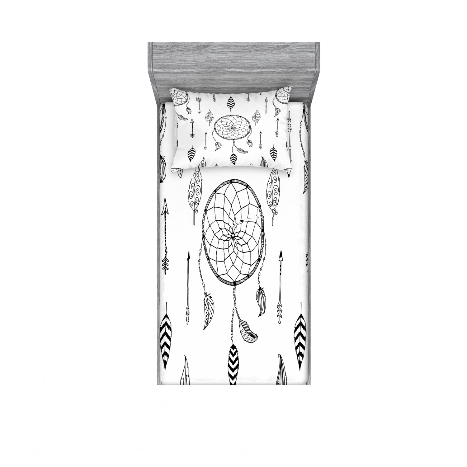 Arrow Bedding Set with Sheet & Covers, Anthique Dreamcatchers Feathers ...