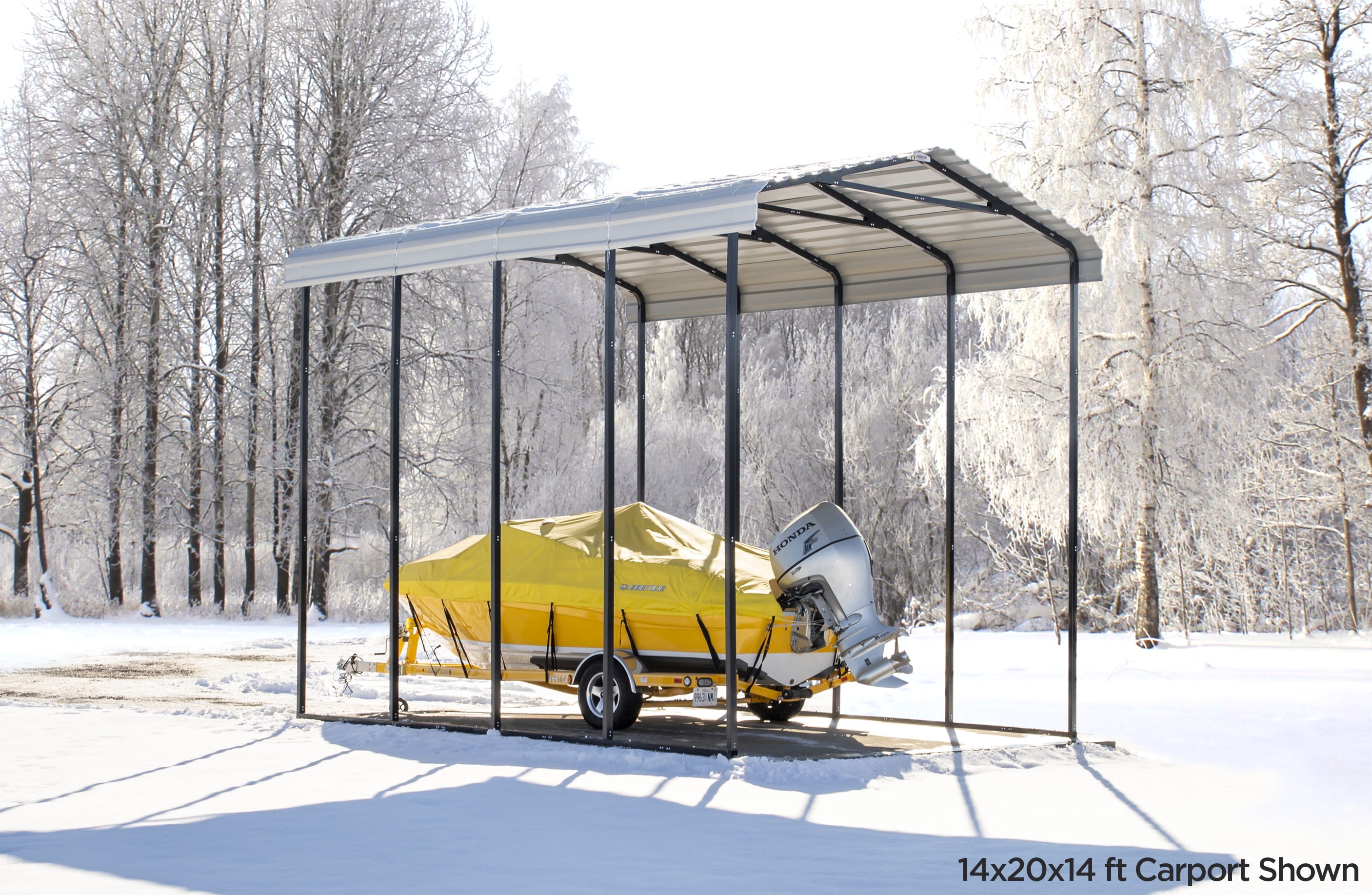 Arrow CPH143314 14 x 33 x 14 ft. RV Carport Kit, Eggshell - Walmart.com
