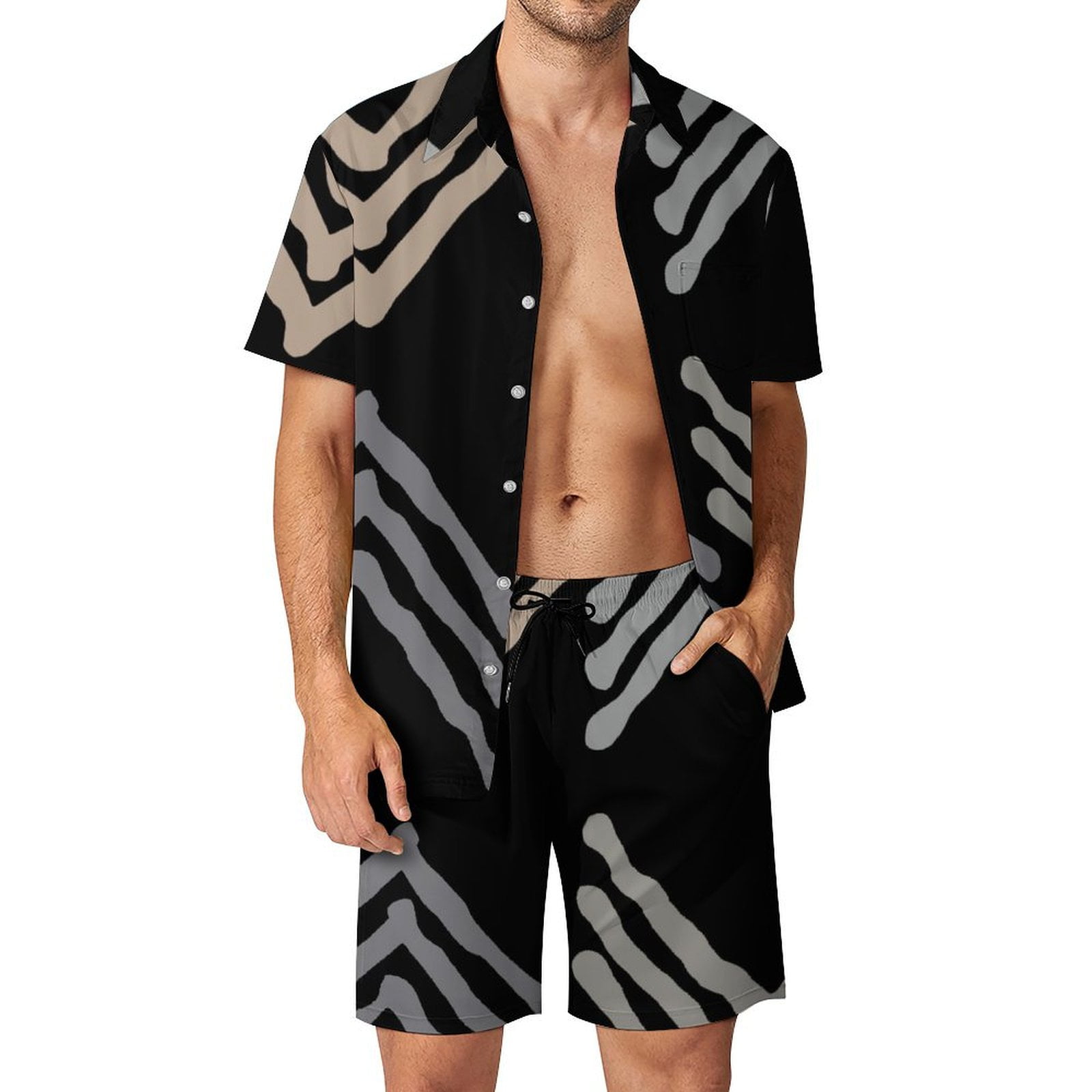 Arrow Chevron Symbol Black Arrows Mens 2 Piece Casual Outfits Short ...