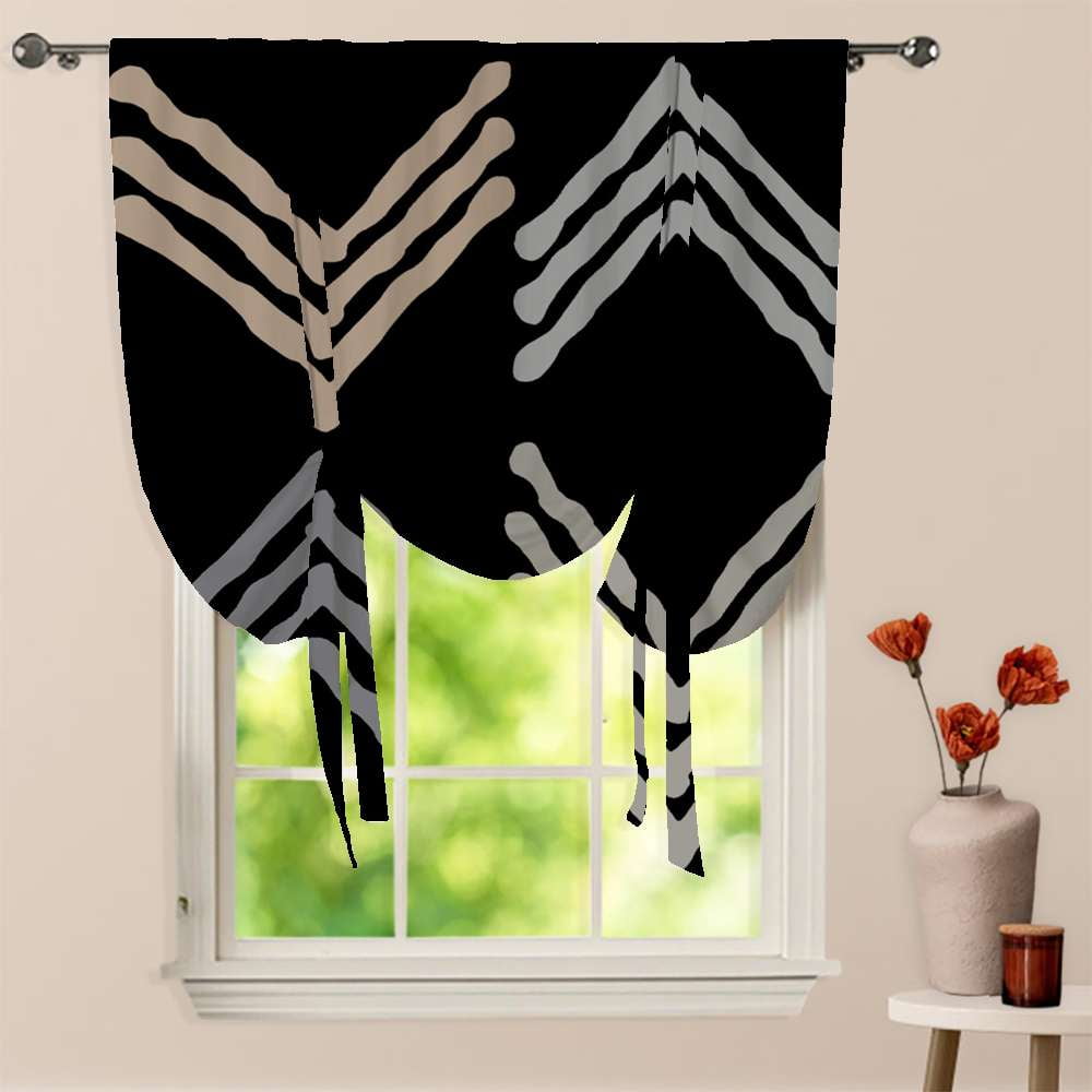 Arrow Chevron Symbol Black Arrows Window Curtain for Living Room Roman ...