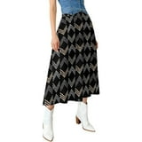 Arrow Chevron Symbol Black Arrows Women High Waist Midi Skirt Elegant ...