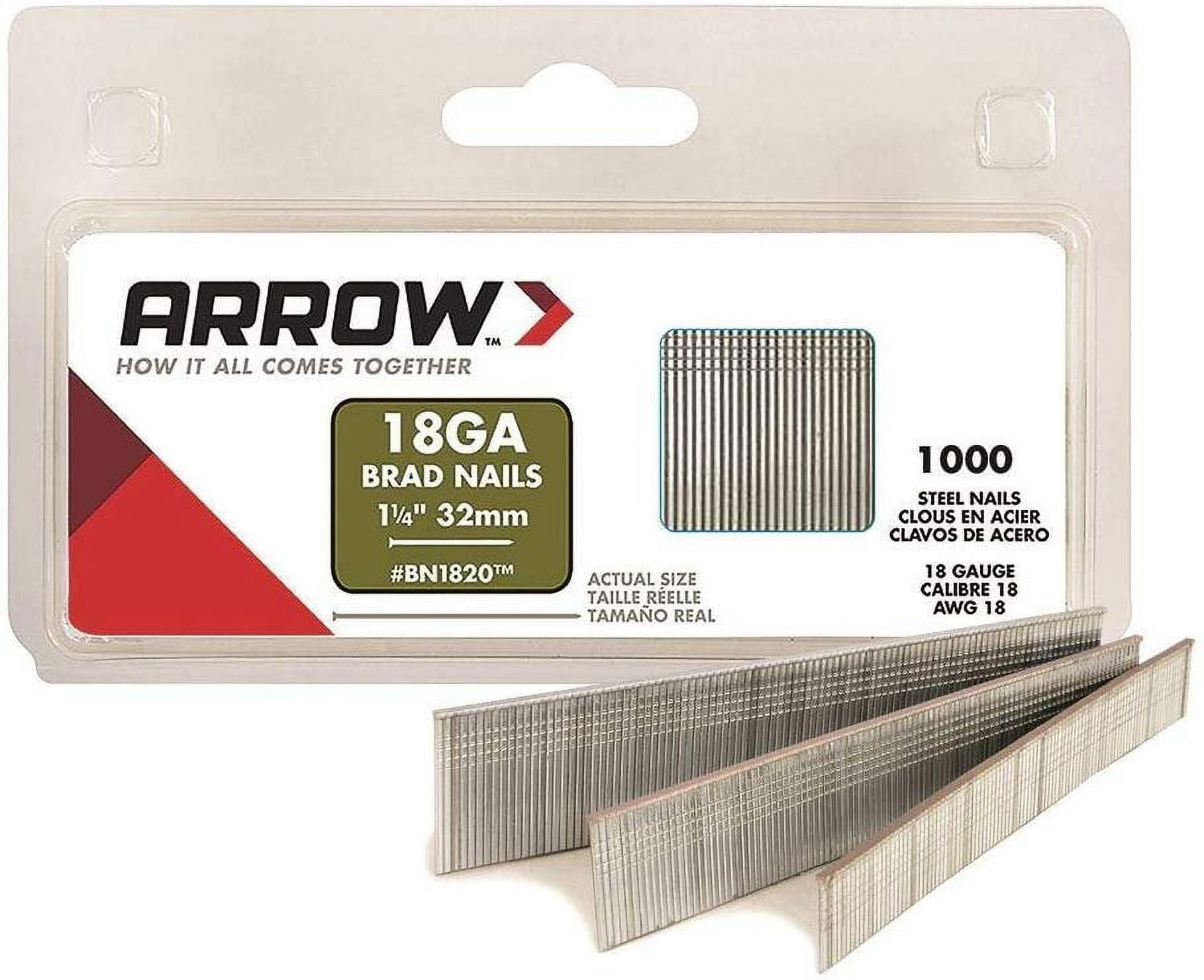 Arrow Collated Nails 1-1/4-Inch 18-Gauge Brad Nails - Walmart.com