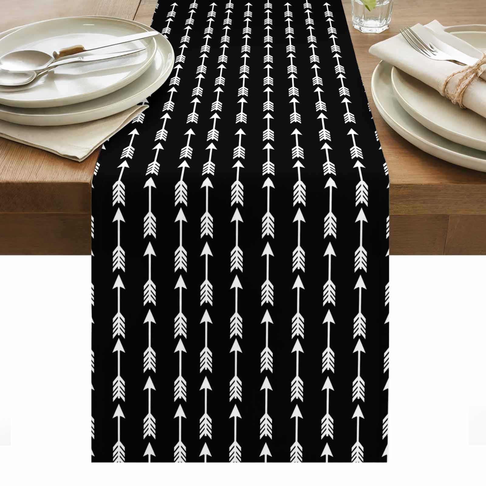 Arrow Cotton Linen Table Runner Abstract Rustic Western Tribal ...