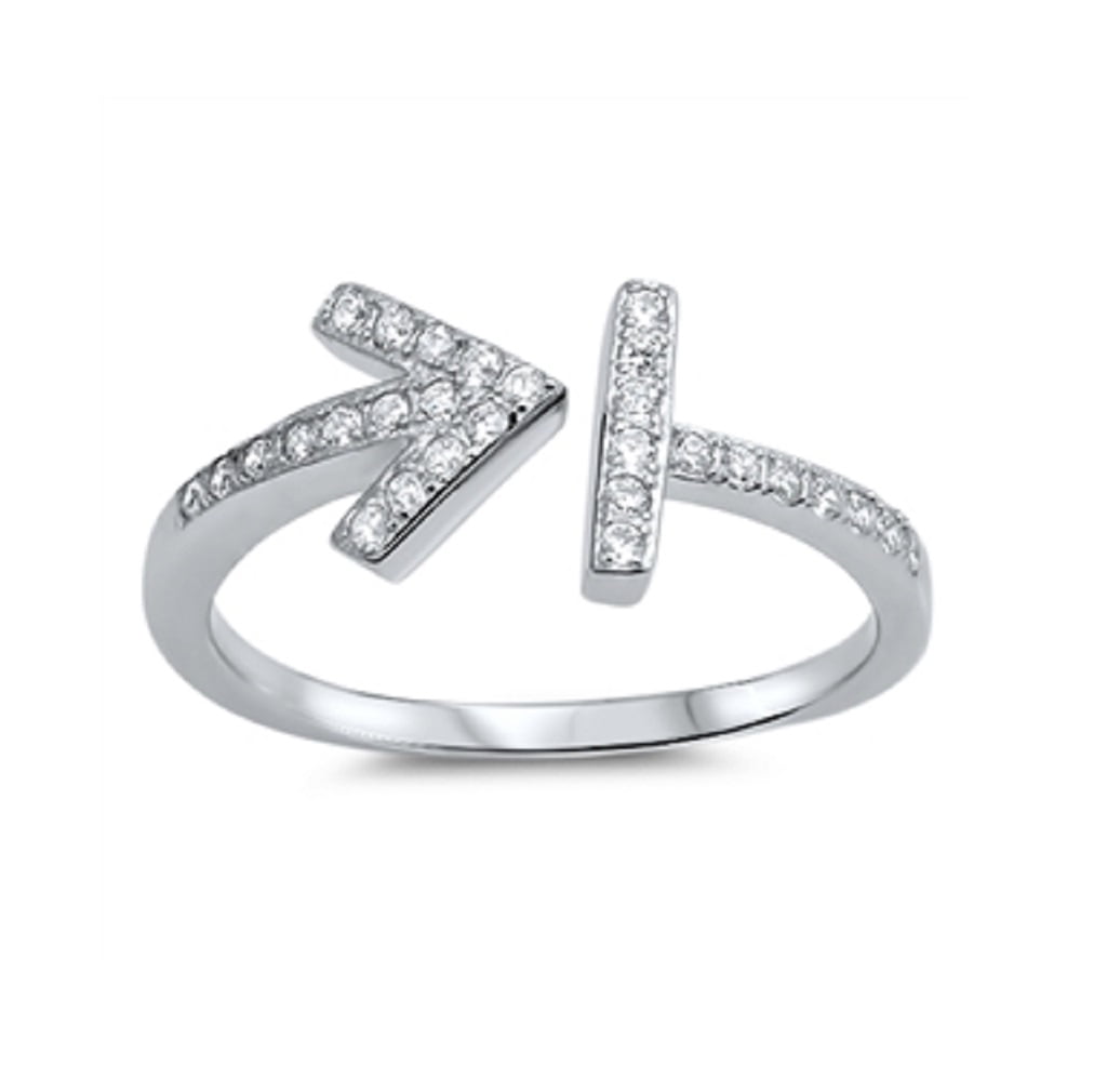 Arrow Cubic Zirconia Designer Ring Sterling Silver 925 - Walmart.com