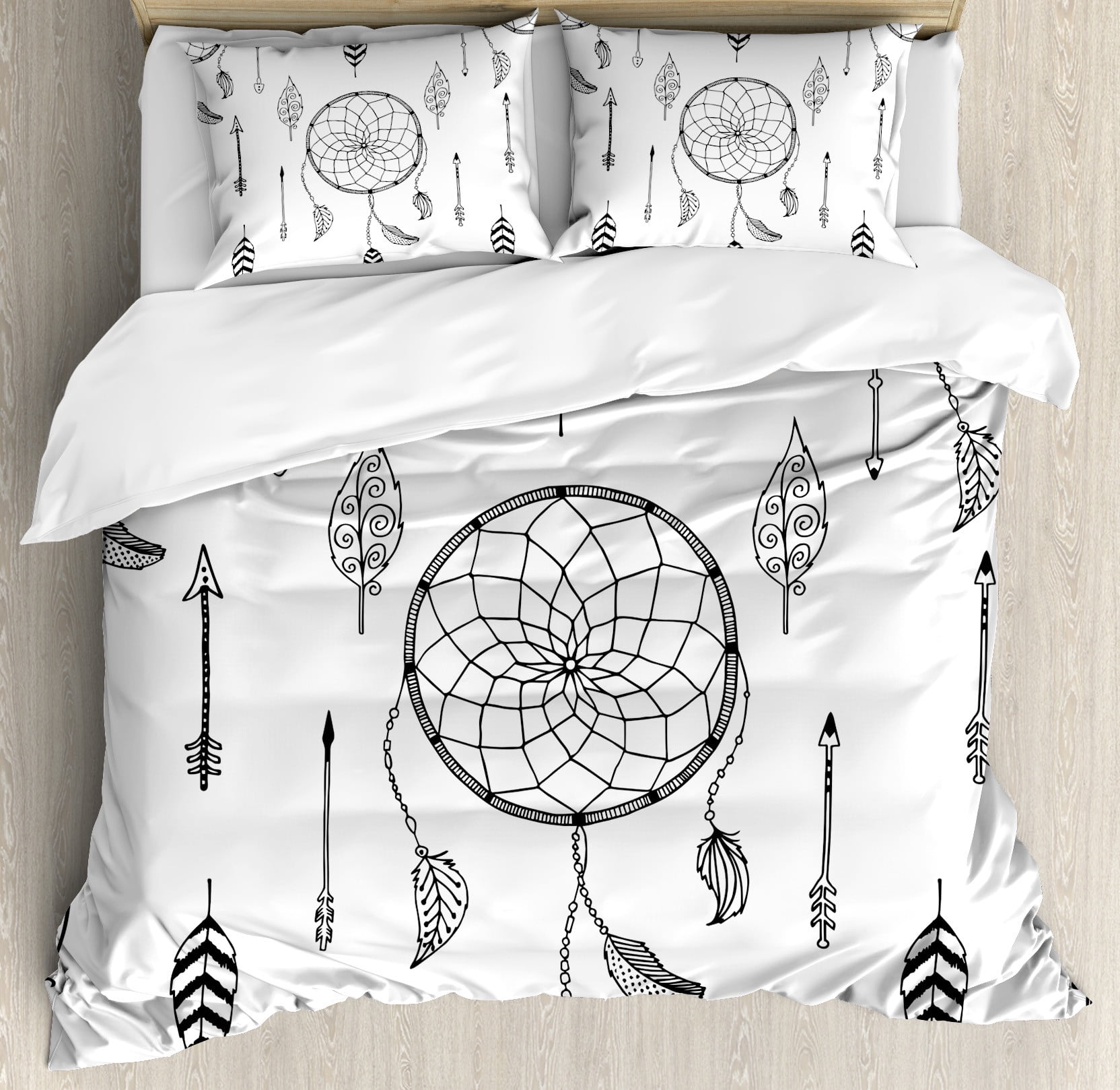 Arrow Duvet Cover Set, Anthique Dreamcatchers Feathers and Arrows ...
