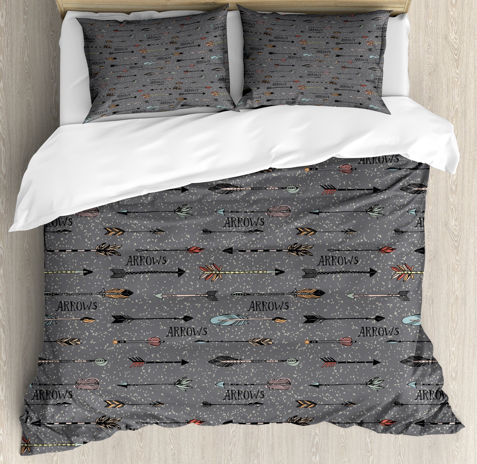 Arrow Duvet Cover Set, Calligraphic Composition of Grunge Style Arrows ...
