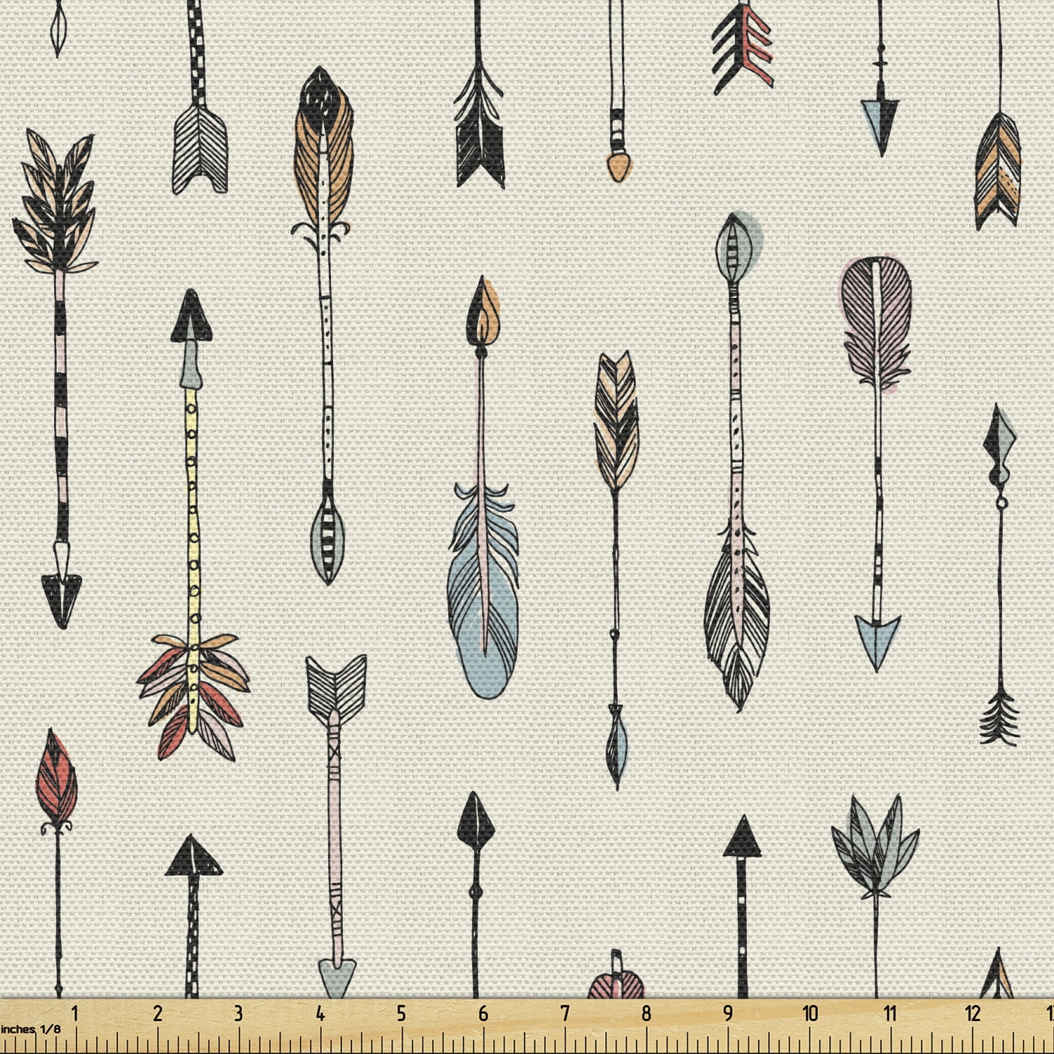 Ambesonne Arrow Fabric by the Yard Upholstery, Prehistoric with ...