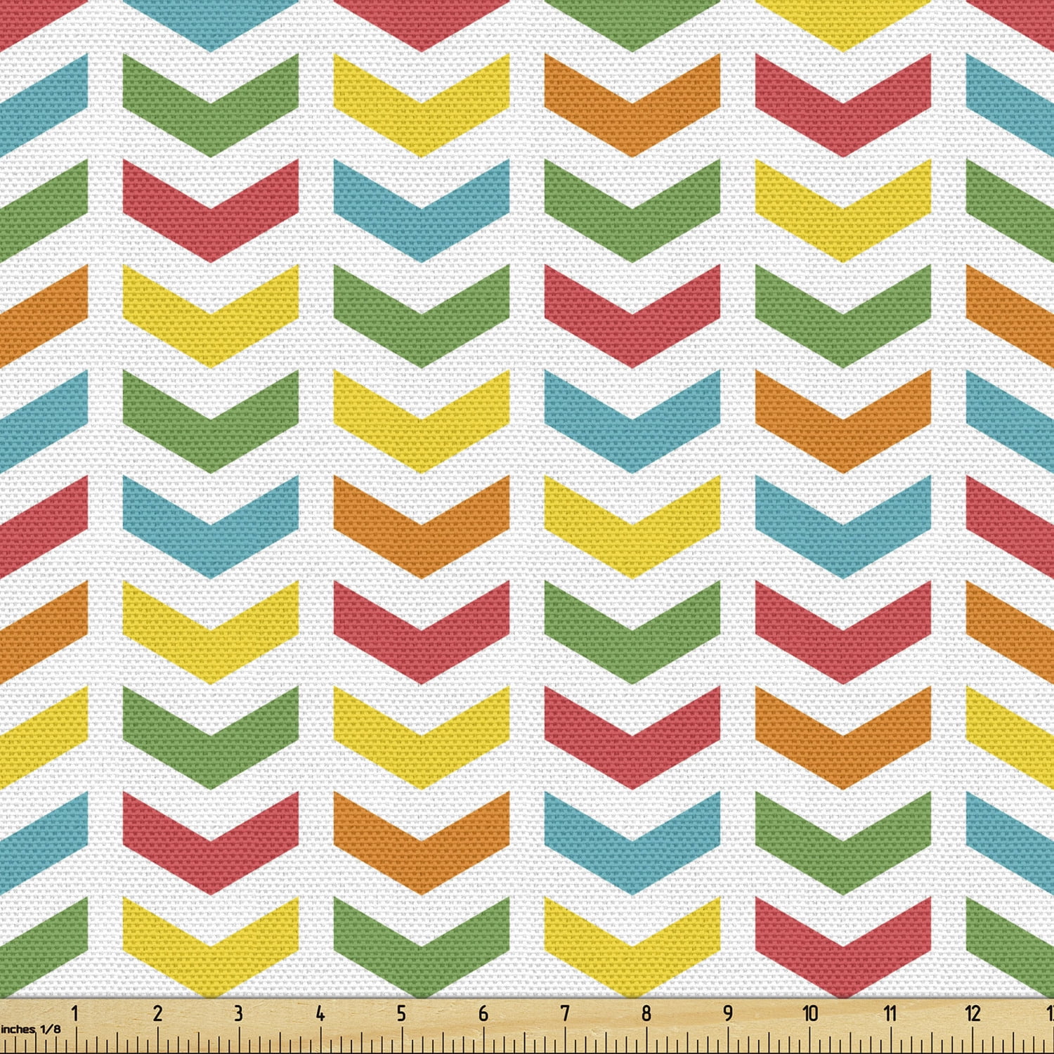 Ambesonne Arrow Fabric by the Yard Upholstery, Colorful Repetitive ...