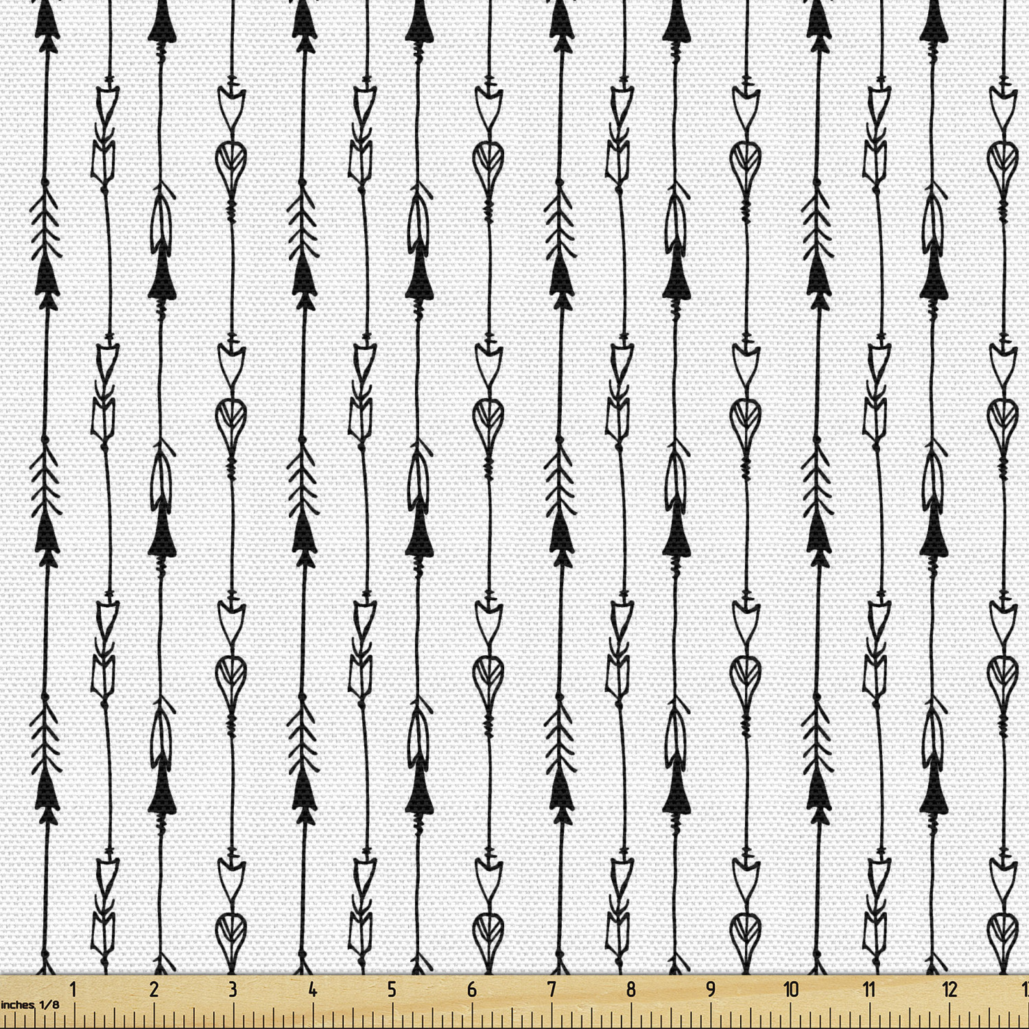 Arrow Fabric by the Yard Upholstery, Hand Drawn Repetitive Sticks ...