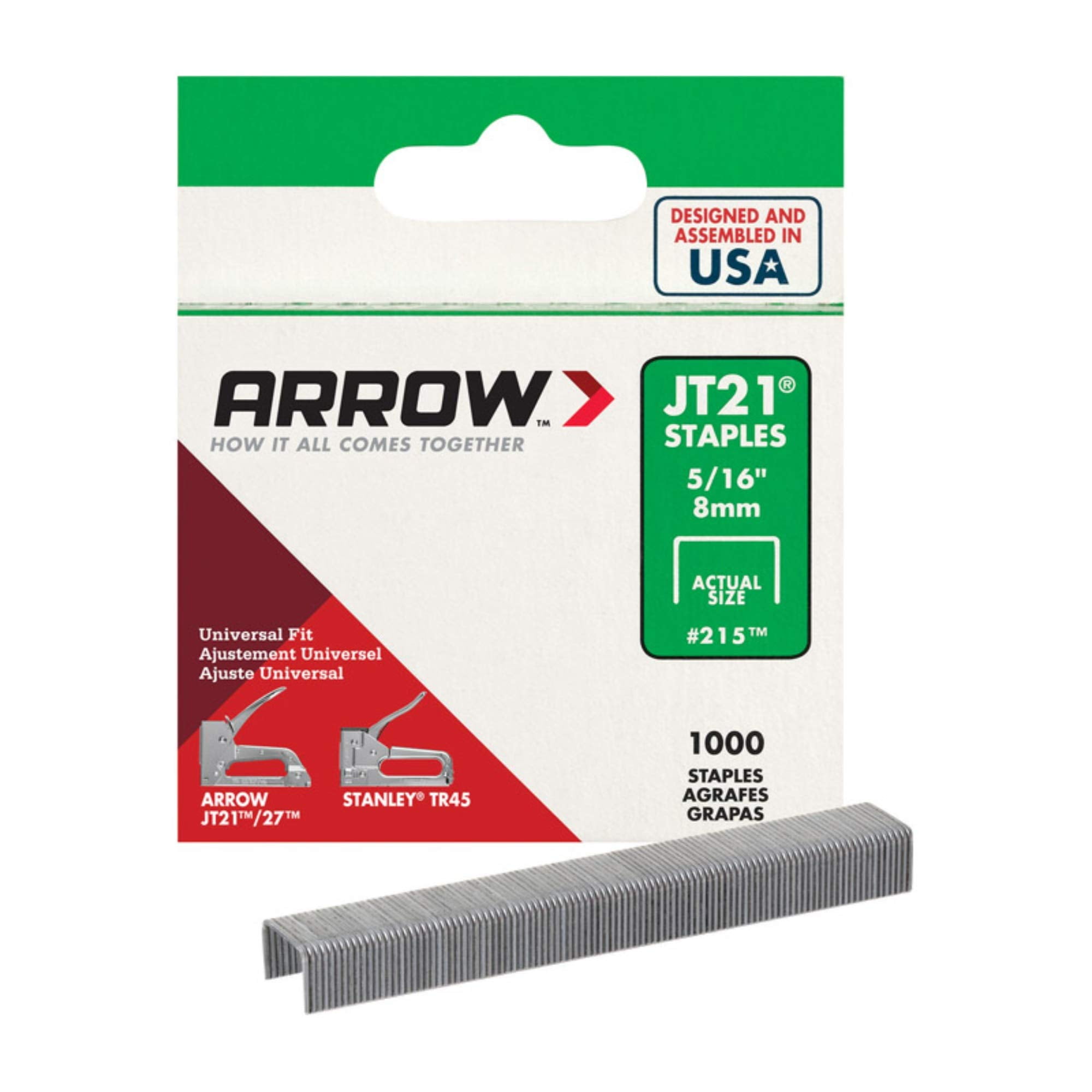 Arrow Fastener 215 5/16" JT21 Staples - Walmart.com