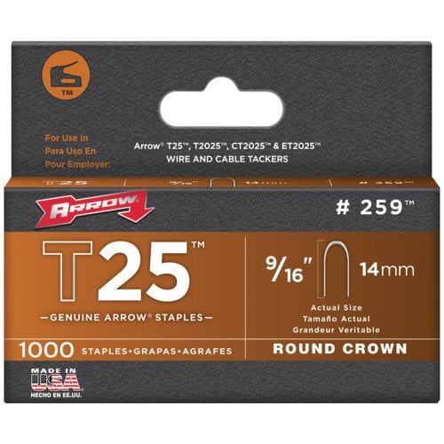 AFC259 - Arrow Fastener ARROW FASTENERS 259 T25 Staple, 9 16quot ...