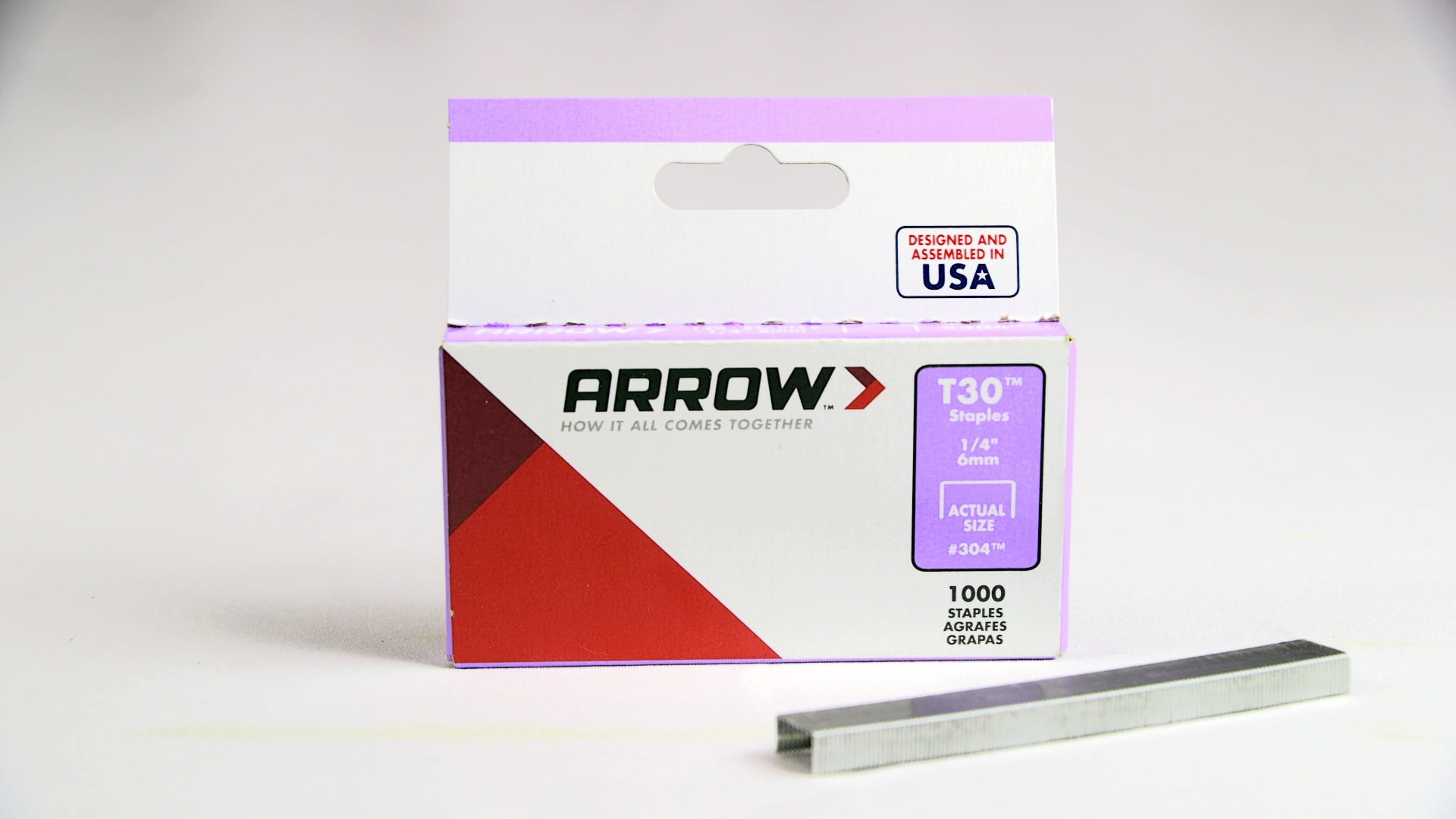 Arrow Fastener 304 T30 Staples, 1/4", for Upholstery, Displays ...