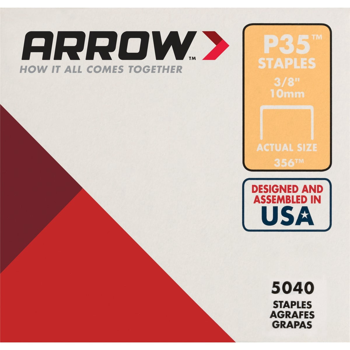 Arrow Fastener 356 3/8" P35 Staples - Walmart.com