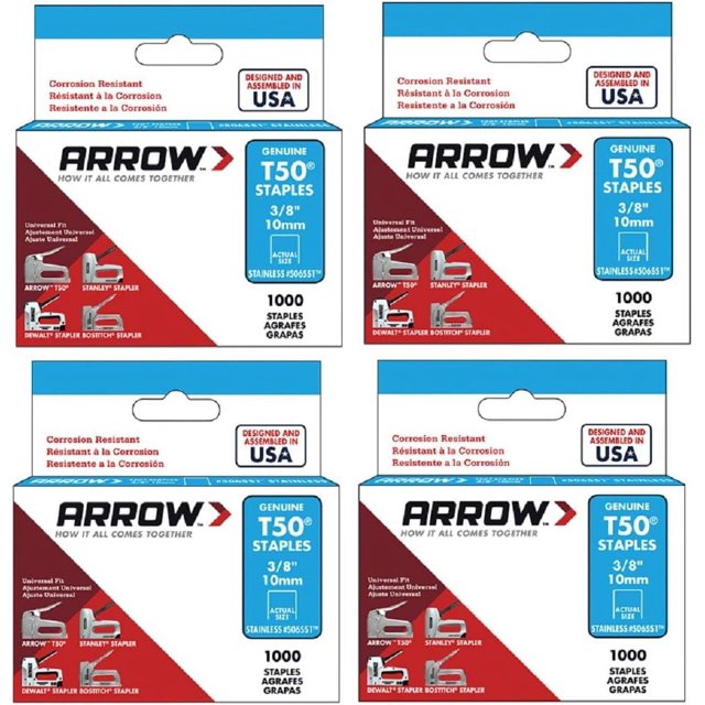 Arrow Fastener 506SS1 Genuine T50 Stainless Steel 3/8-Inch Staples ...