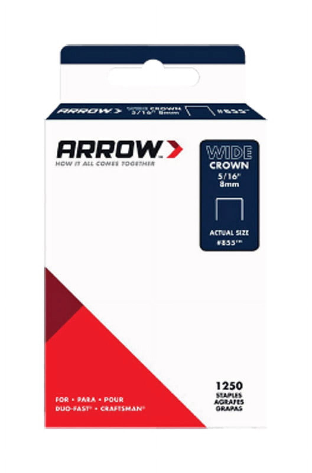 Arrow Fastener 855SP #855 Wide Crown Standard Staples, Galvanized Steel ...