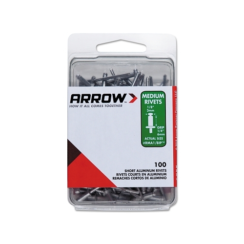 Arrow Fastener Aluminum Rivets, 1/4 X 1/8, Medium - 1 per PK - RMA18IP ...