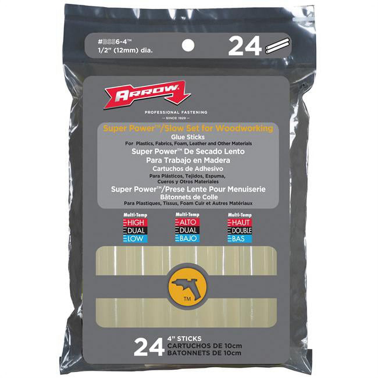 Arrow Fastener Co. 24 Count 4 in. Slow Set Glue Sticks - Walmart.com